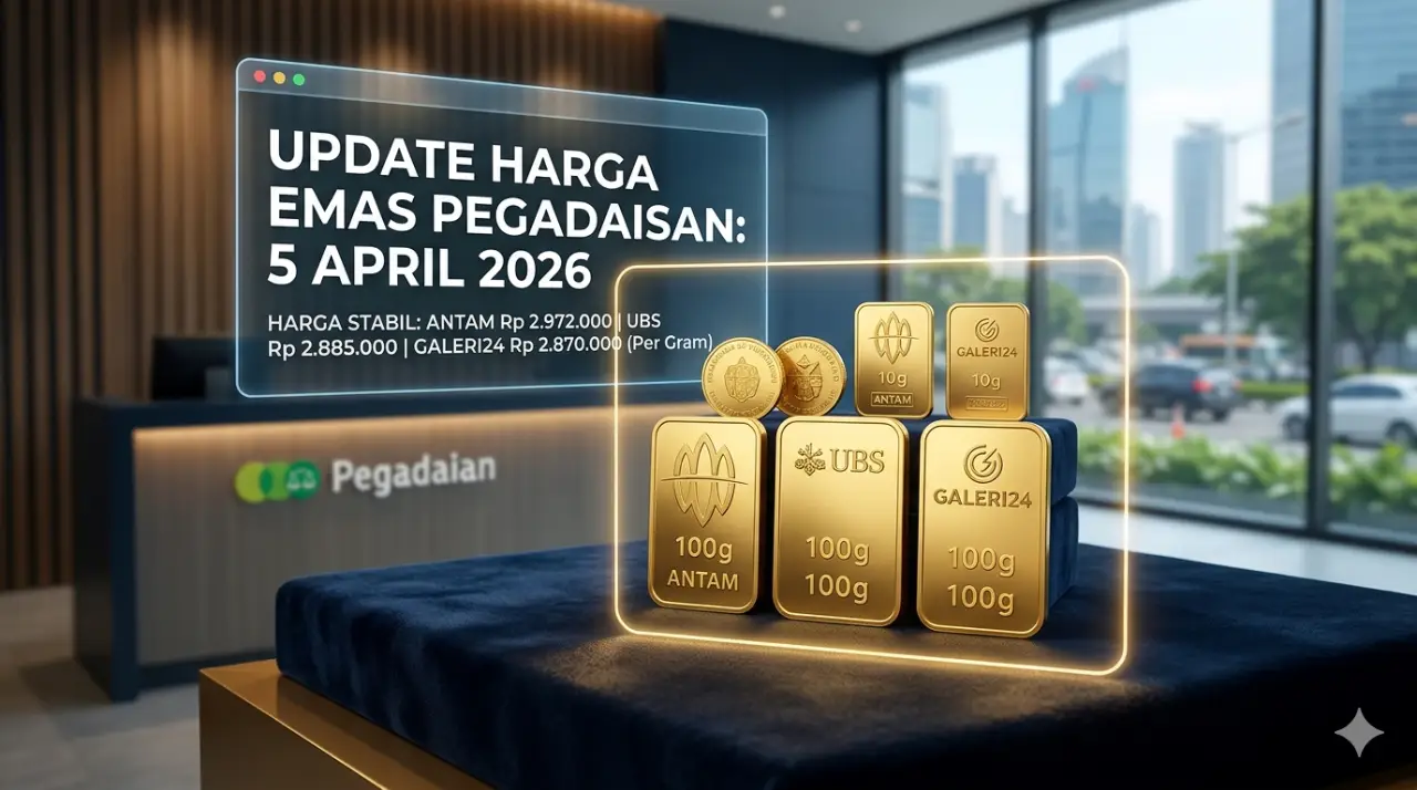 Update Harga Emas Pegadaian 5 April 2026: Antam Dan UBS Stabil, Simak ...