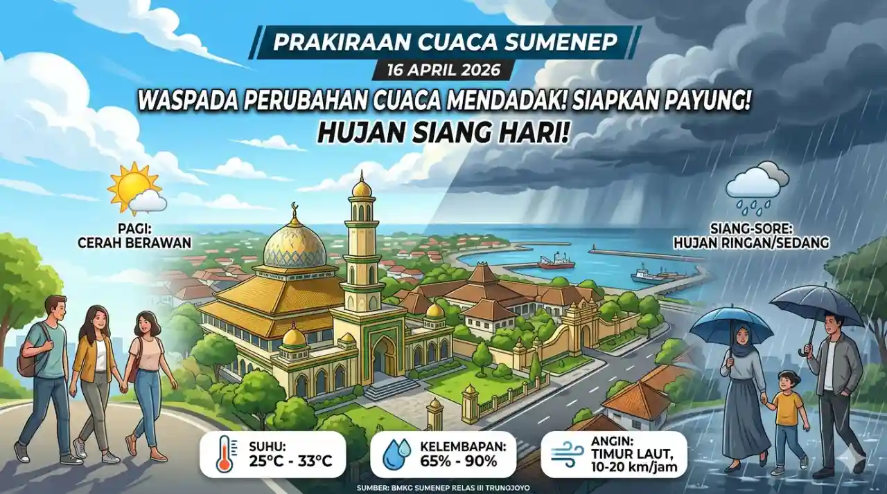 Waspada Perubahan Cuaca! Prakiraan Cuaca Sumenep Hari Ini 16 April 2026 ...